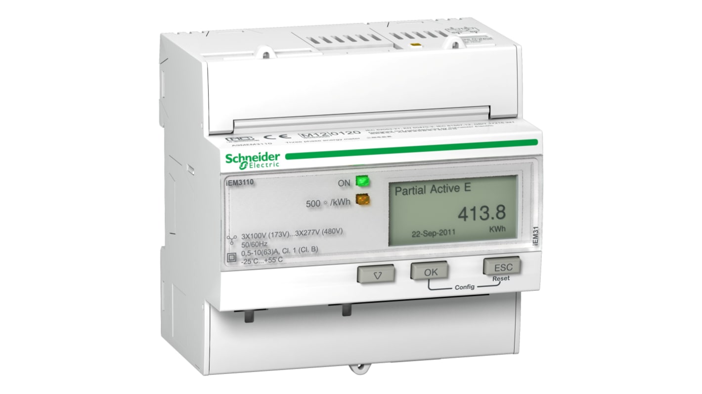 A9MEM3110 | Schneider Electric 1, 3 Phase LCD Energy Meter | RS