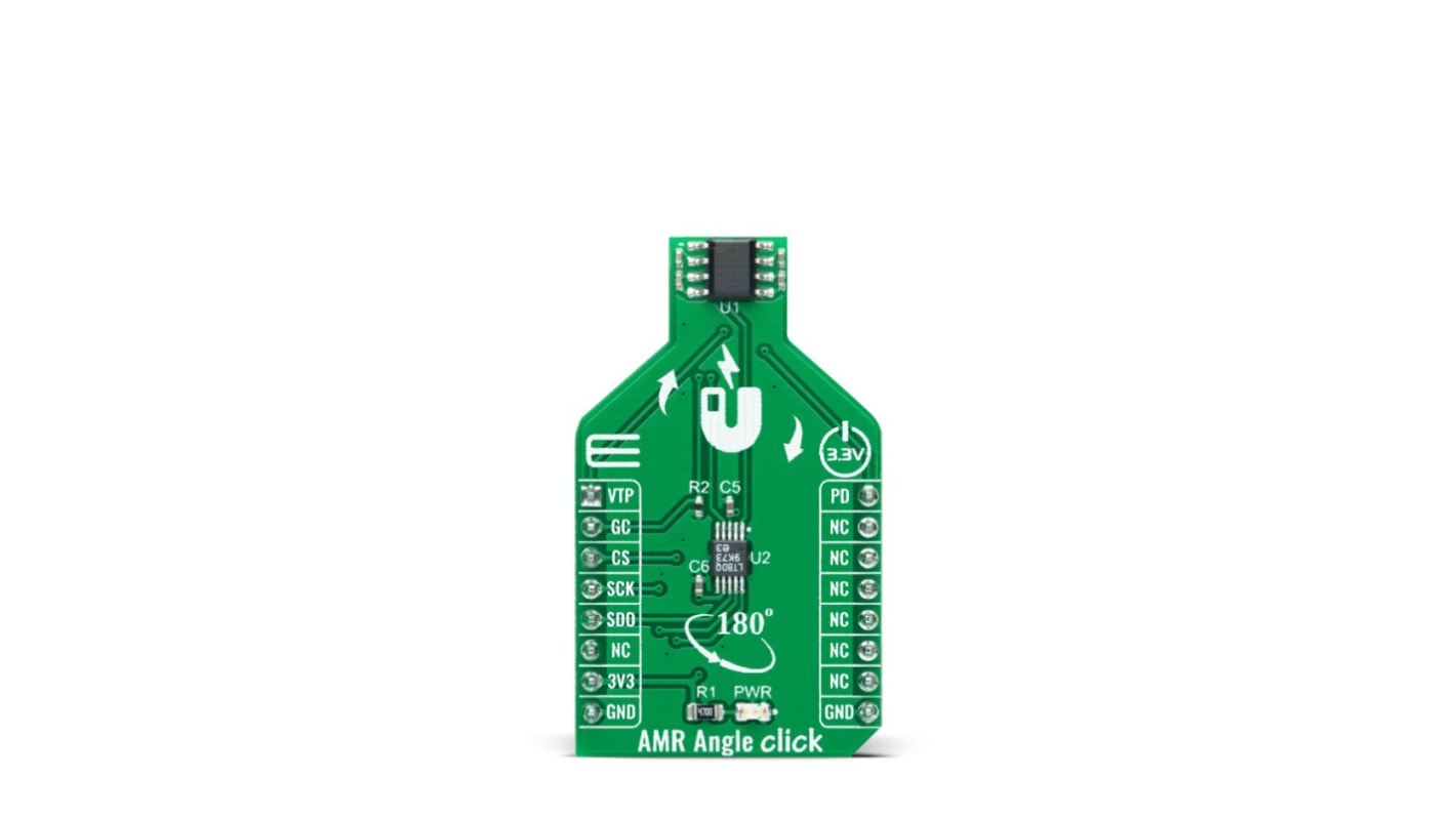 MIKROE-4561 | MikroElektronika AMR Angle Click Anisotropic Magnetoresistive (AMR) Sensor Add On ...