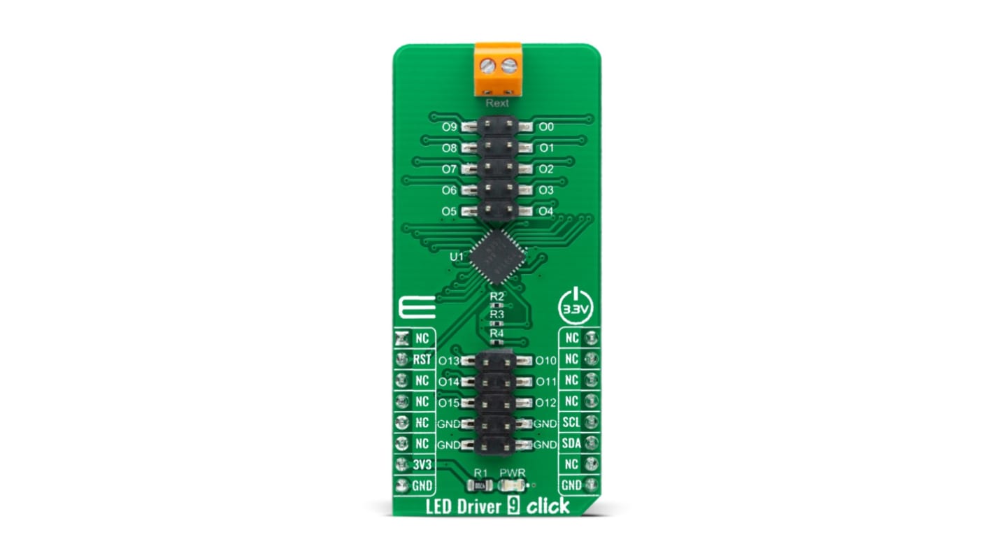MikroElektronika MIKROE-4595, LED Driver 9 Click LED Driver Add On Board for TLC59116 for ...