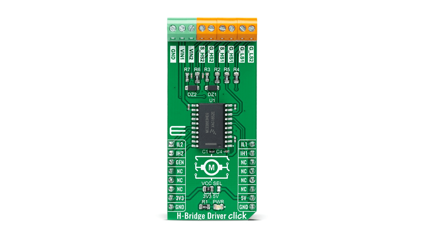 MIKROE-4696 | MikroElektronika H-Bridge Driver Click Half-Bridge Driver for MC33883 for mikroBUS ...