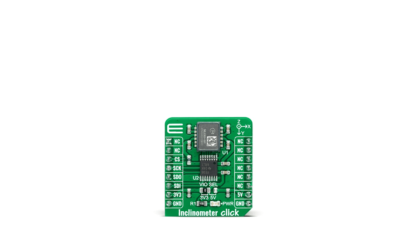 MIKROE-4753 | MikroElektronika Inclinometer Click Inclinometer Sensor Add On Board for SCL3300 ...