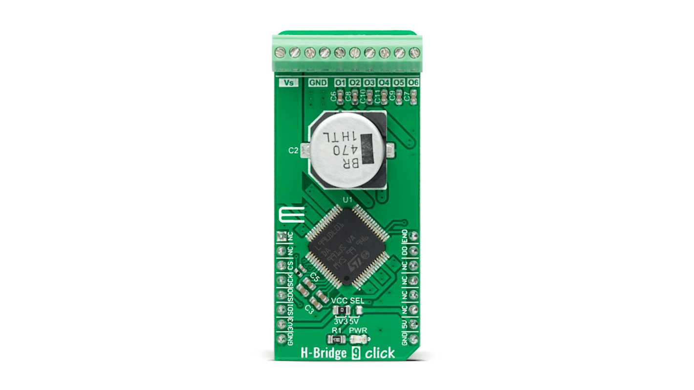 MIKROE-4821 | MikroElektronika H-Bridge 9 Click Half-Bridge Driver for L99UDL01 for mikroBUS ...