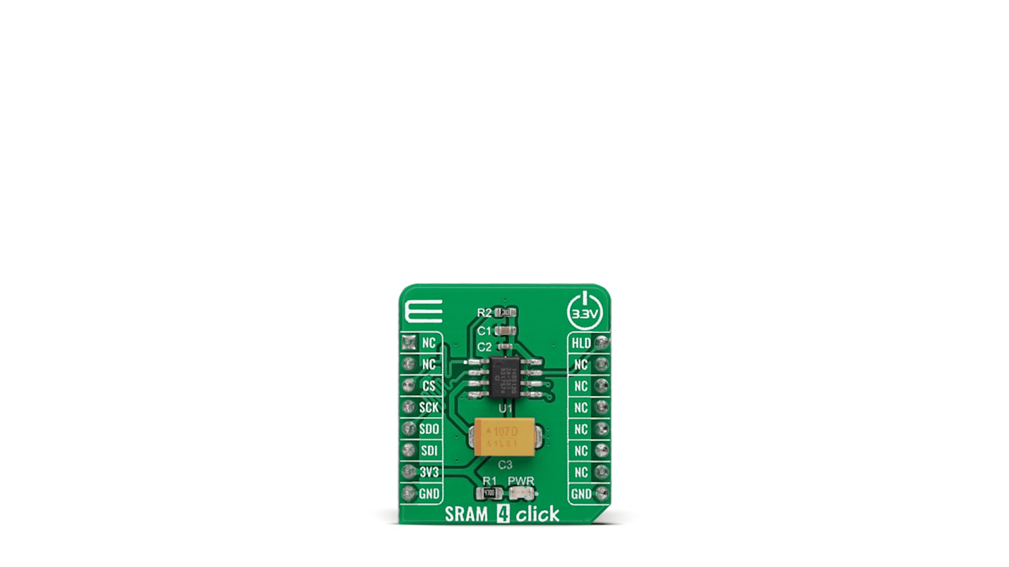 MikroElektronika MIKROE-4835, SRAM 4 Click SRAM Add On Board for CY14B512Q for mikroBUS socket | RS
