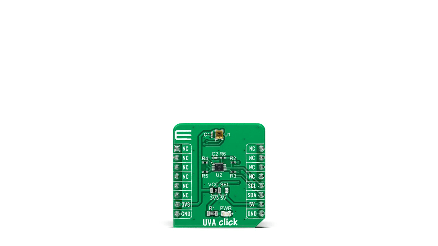 MIKROE-4911 | MikroElektronika UVA Click Ultraviolet (UV) Sensor Add On Board for GUVA-C32M ...