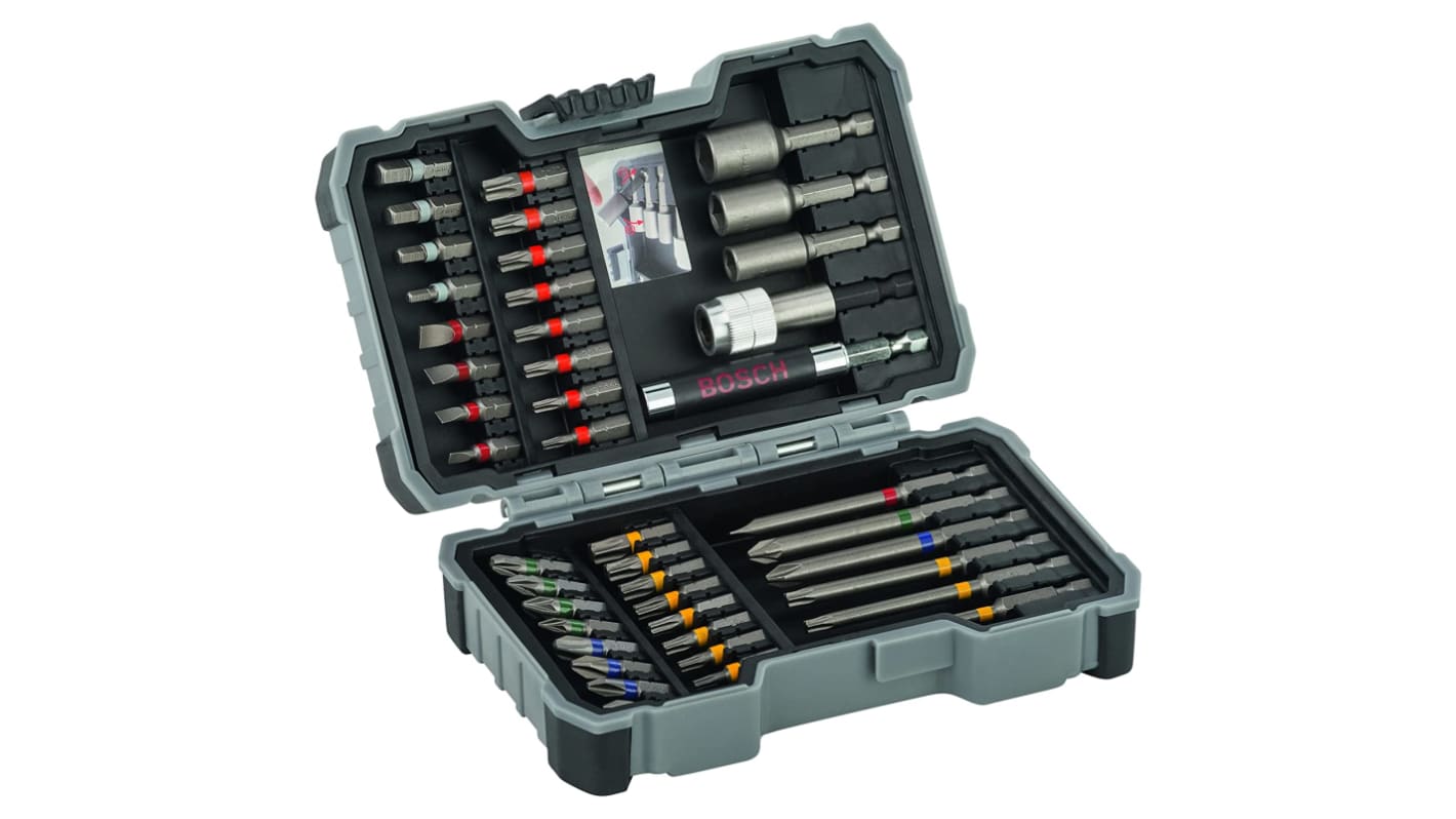 2607017164 | Bosch Screwdriver Bit Set 43 Pieces, Flat, Hex, Phillips ...