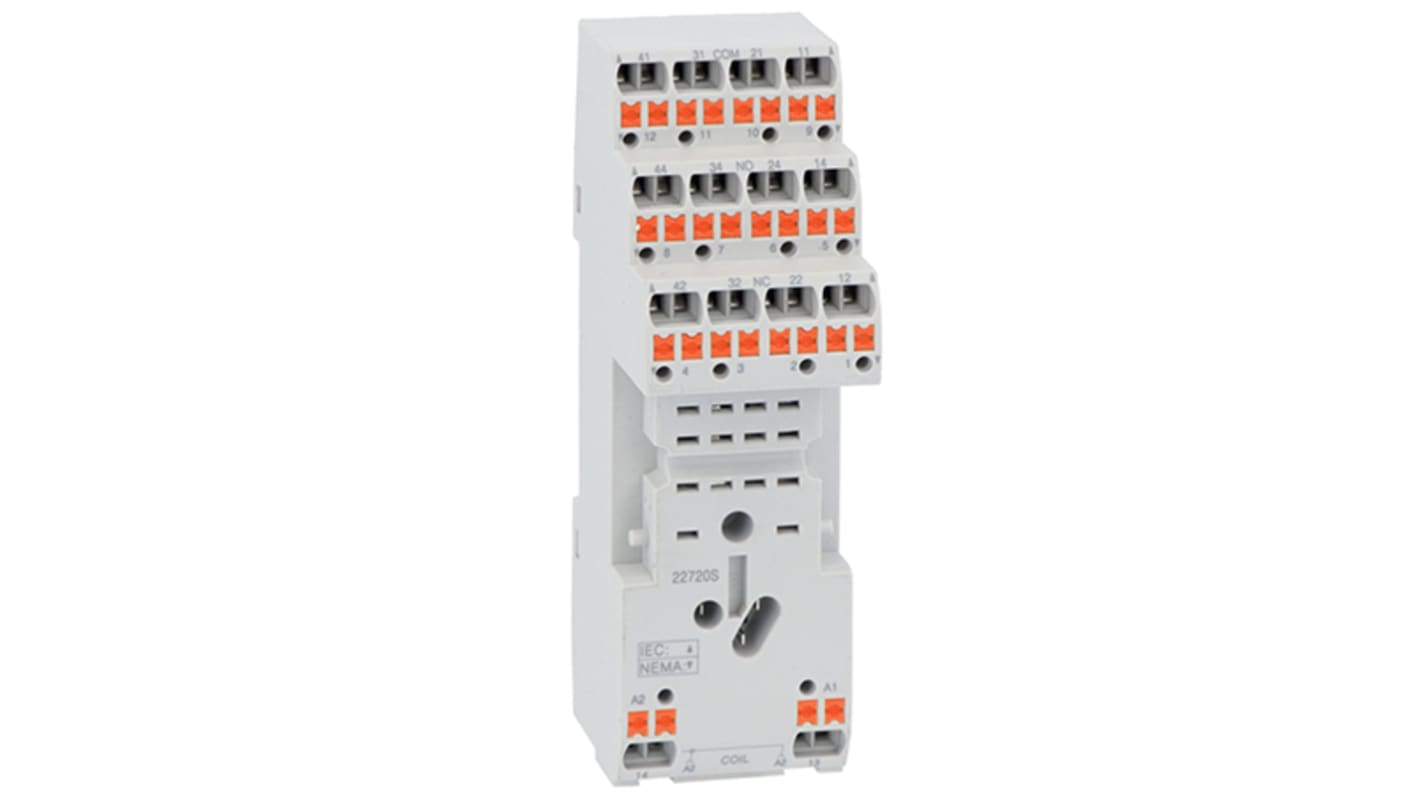 HR6XS41S | Lovato HR SERIES 230V ac DIN Rail Relay Socket, for use with ...