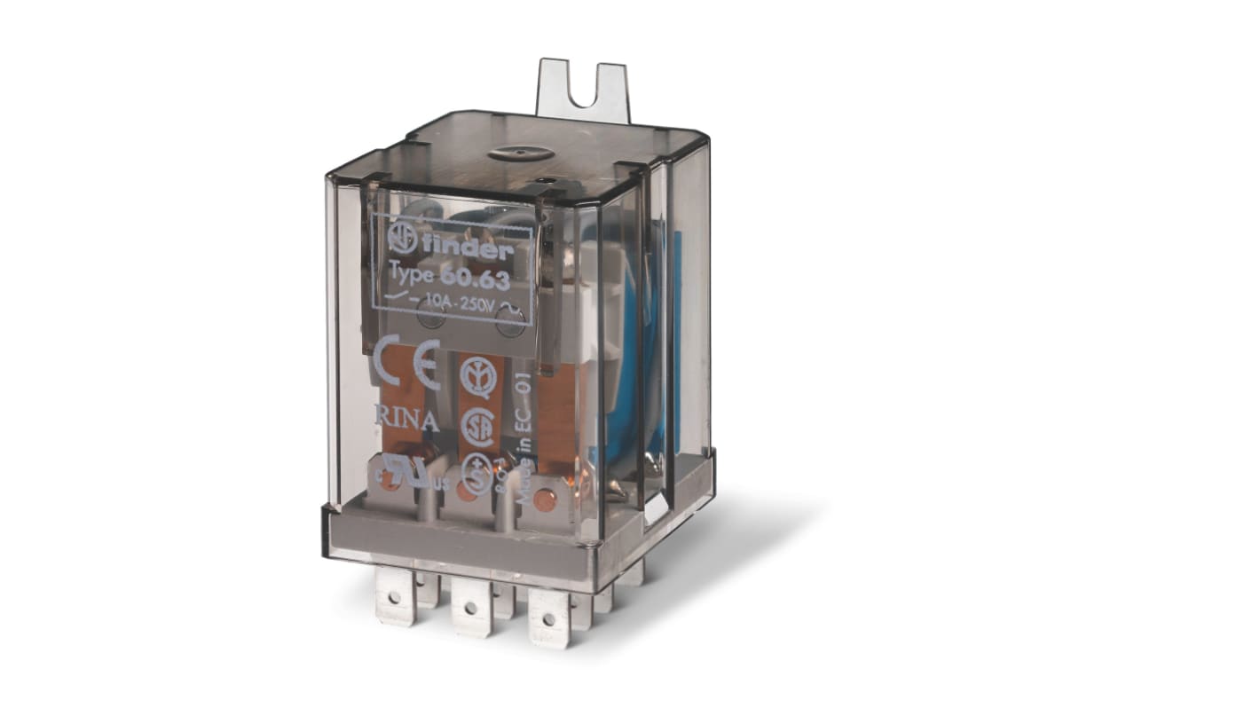 606380480000 | Finder Flange Mount Relay, 48V ac Coil, 10A Switching ...