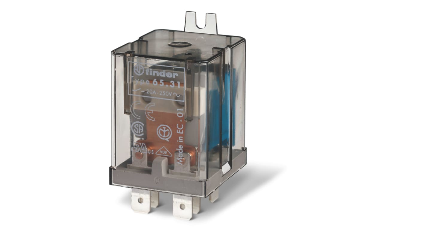 653192200000 | Finder Flange Mount Relay, 220V dc Coil, 20A Switching ...