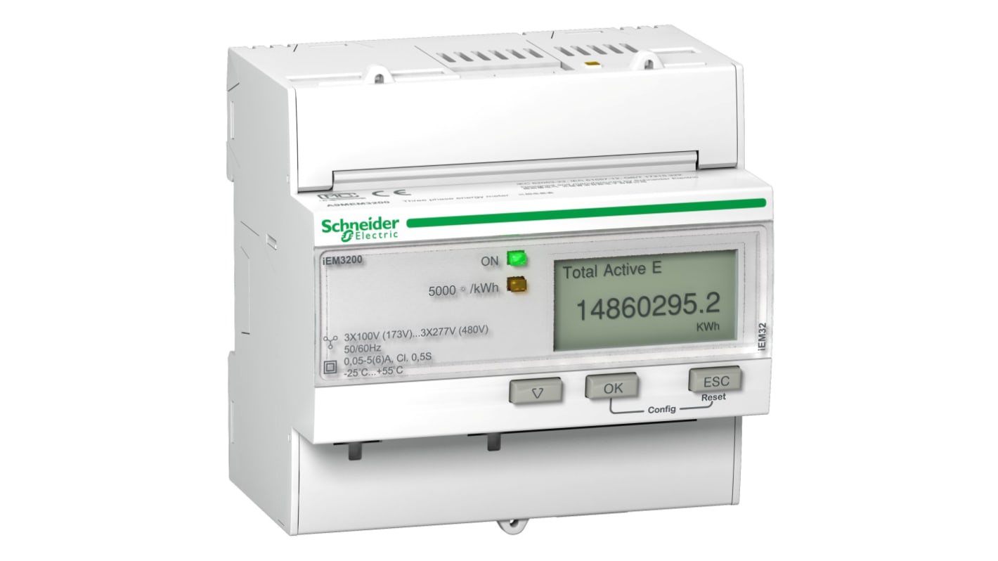 A9MEM3200 | Schneider Electric 1, 3 Phase LCD Energy Meter | RS
