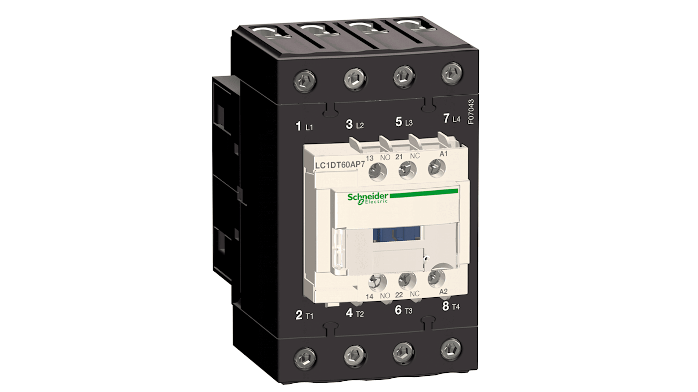 LC1DT60AP7 | Schneider Electric TeSys D Contactor, 230 V ac Coil, 4 ...