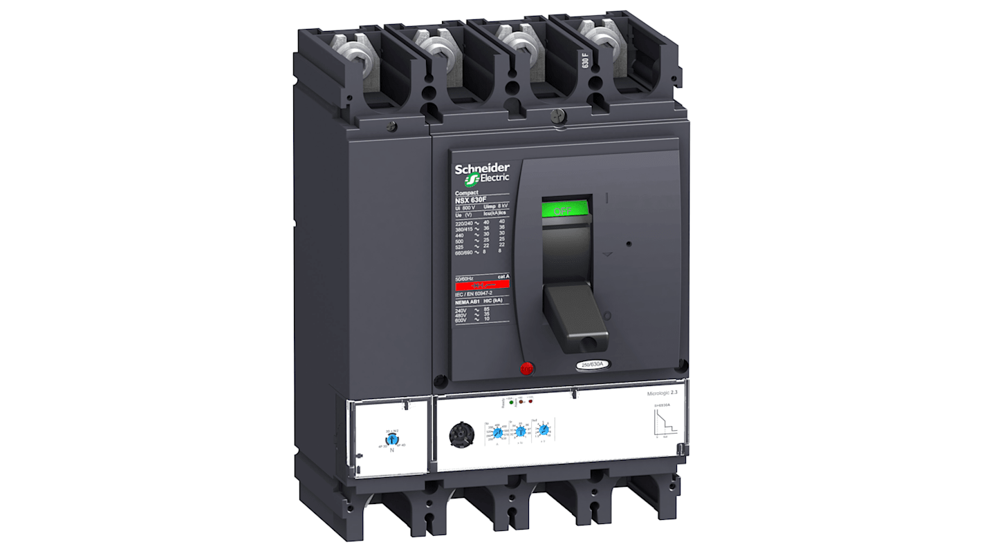 LV432877 | Schneider Electric, Compact MCCB 4P 630A, Fixed Mount | RS