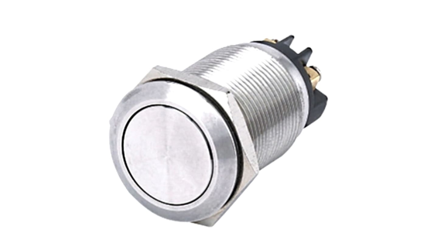 Bouton-poussoir, Verrouillable, DPST, 5 A @ 250 V c.a., Montage panneau ...