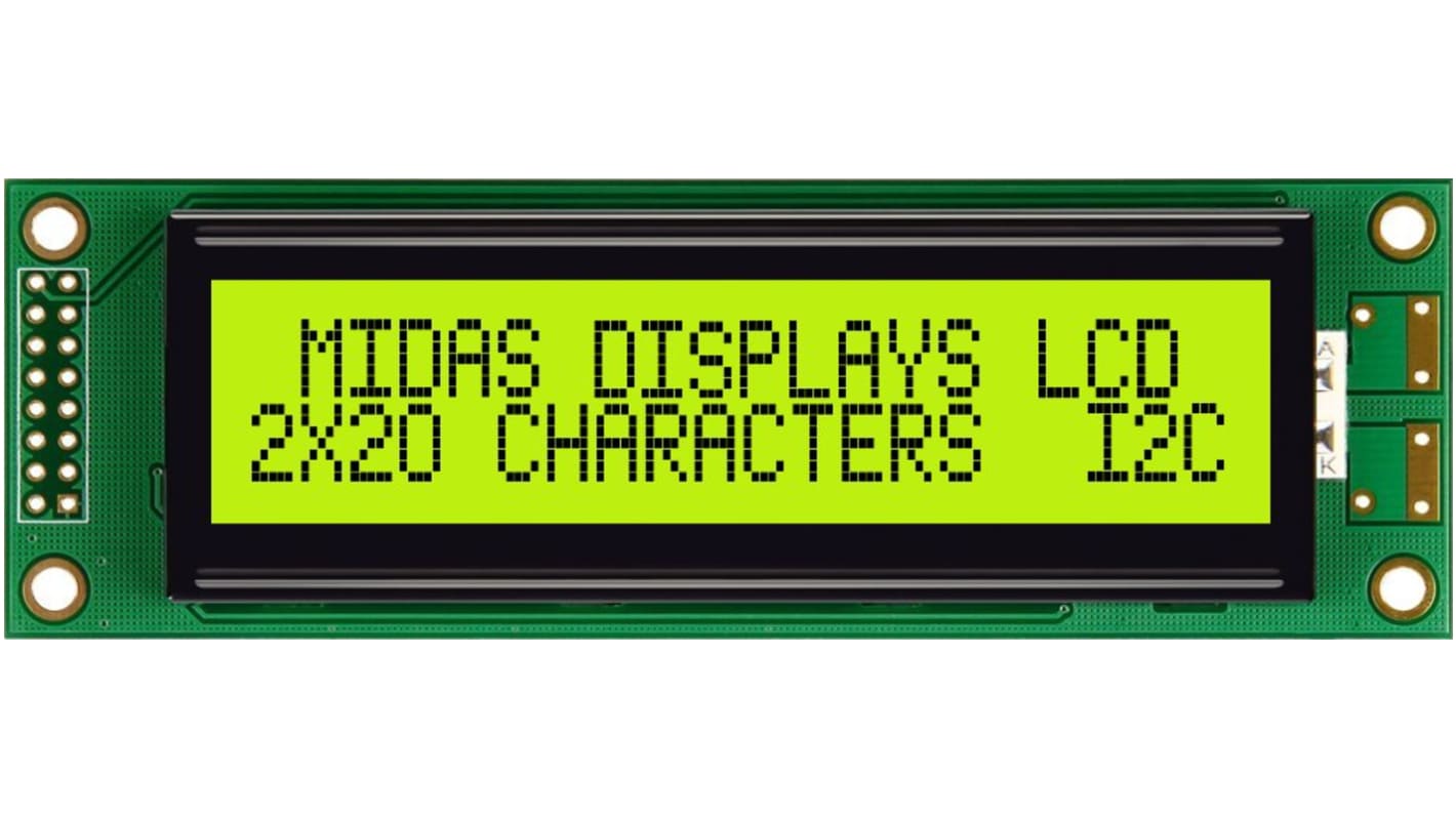 Midas MC22005A6W-SPTLYI-V2 Alphanumeric LCD Alphanumeric Display, 2 ...