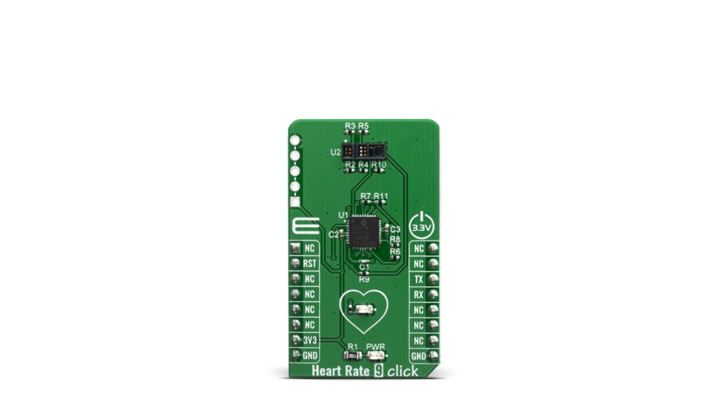 MIKROE-3822 | MikroElektronika Heart Rate 9 Click Heart Rate Sensor Heart Rate Sensor Module for ...