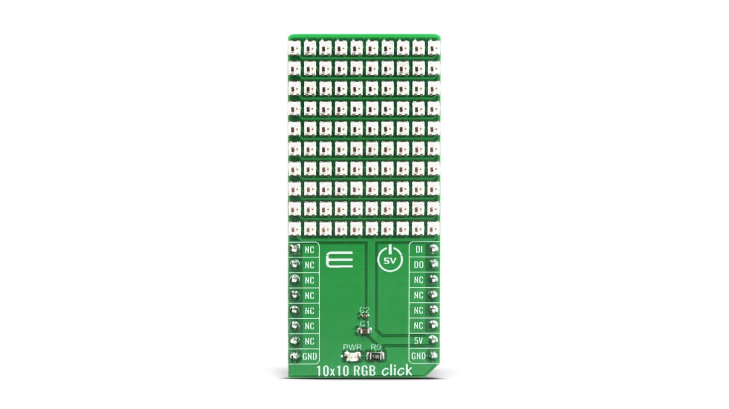MikroElektronika MIKROE-4115, 10x10 RGB Click LED Matrix LED Driver for ...