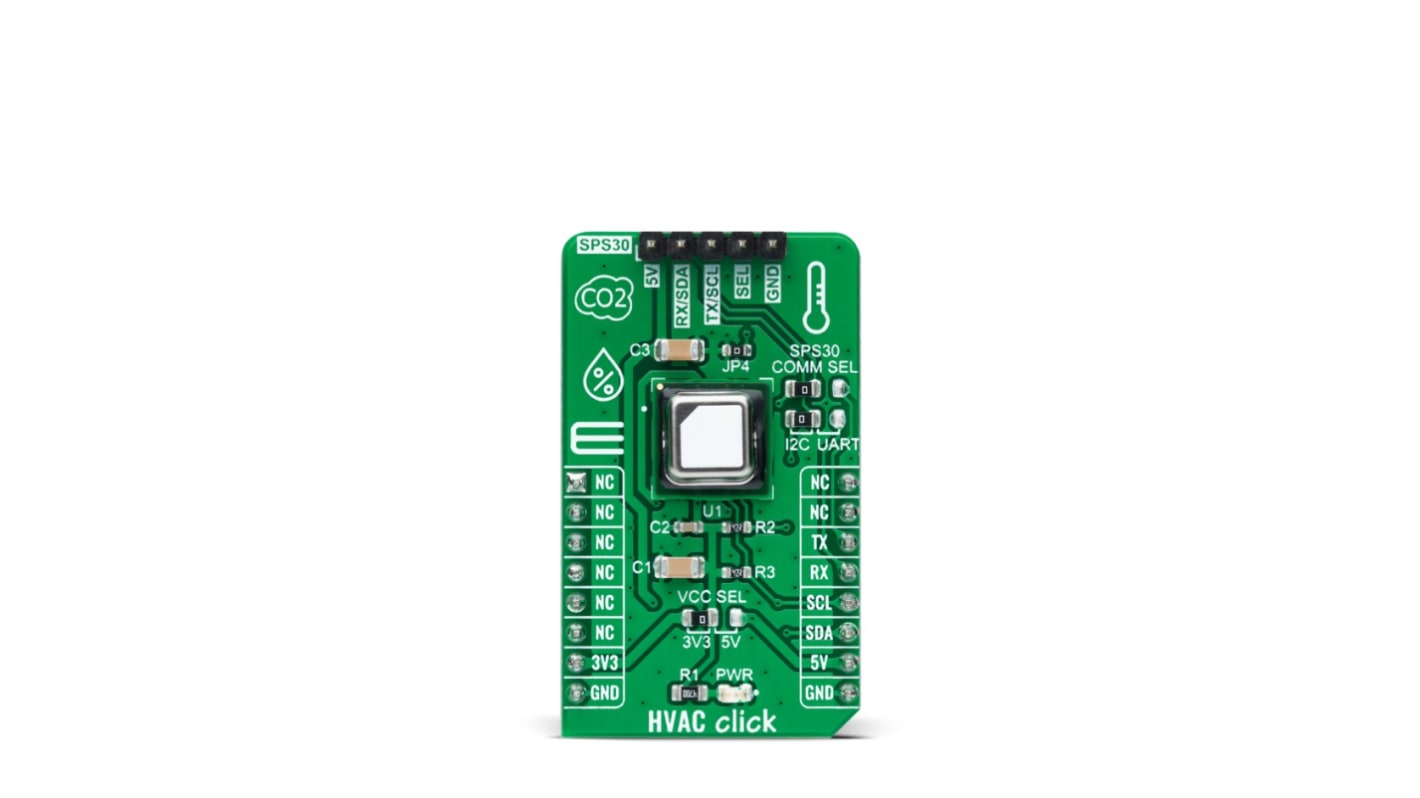 MIKROE-4290 | MikroElektronika HVAC Click Carbon Dioxide Sensor mikroBus Click Board for SCD41 | RS