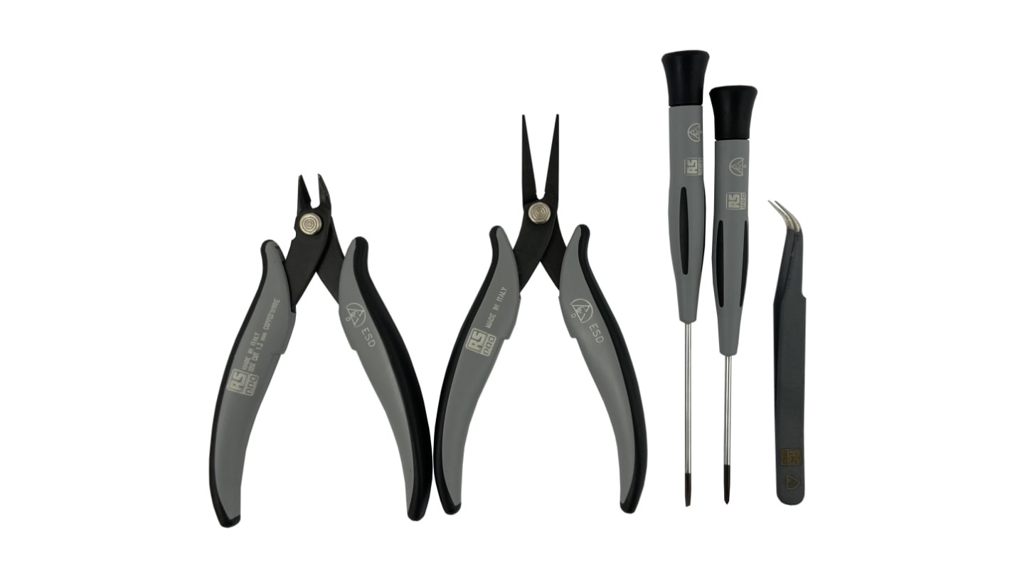 RS PRO 5 Piece ESD Tool Kit with Wallet | RS