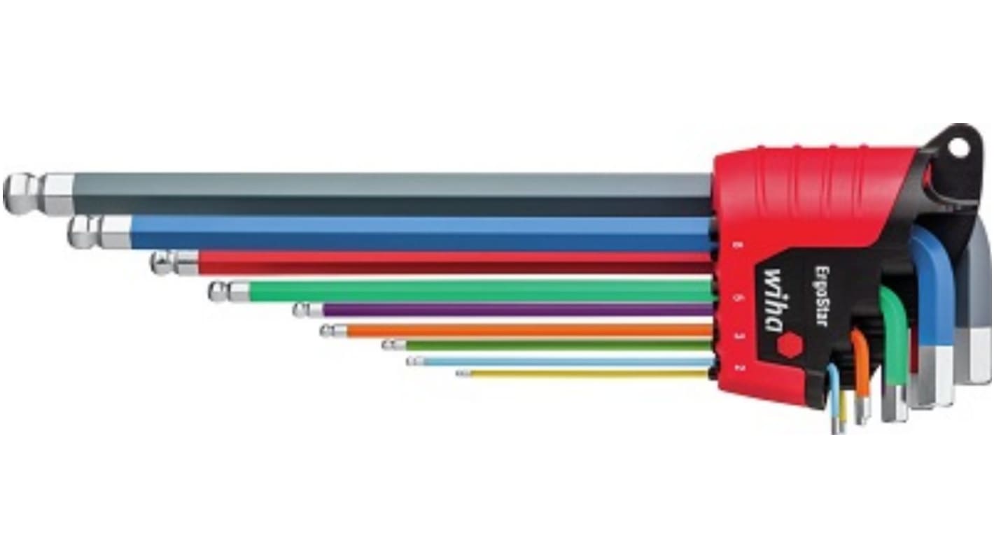 41483 | Wiha 10 piece L Shape Metric Hex Key Set, 1.5 → 10mm | RS