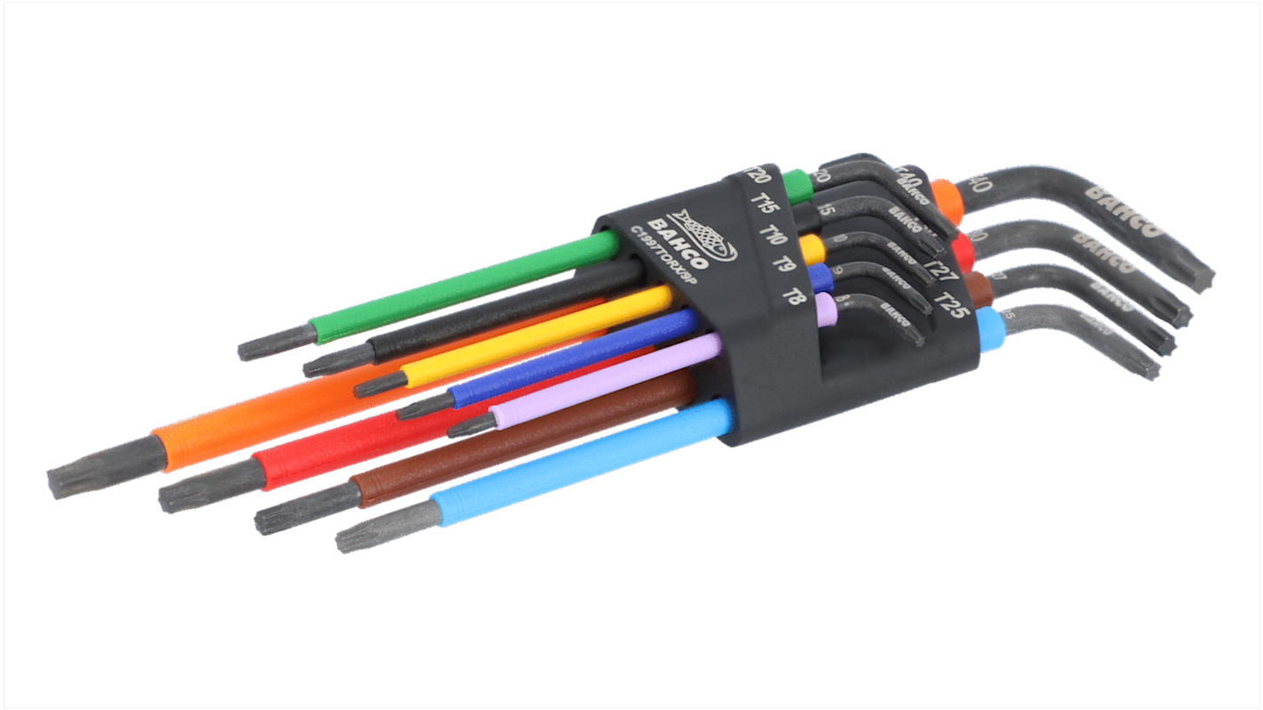 C1997TORX/9P | Bahco 9-Piece Torx Key Set, L Shape, Long Arm | RS