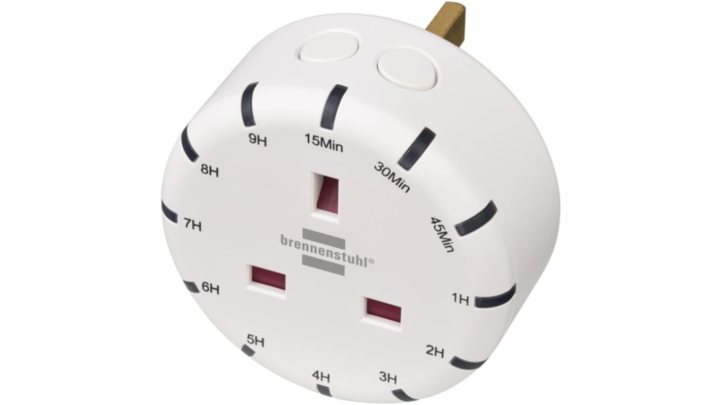 1506133 | brennenstuhl White 8 Gang Plug Socket, 3 Poles, 13A, Type G ...
