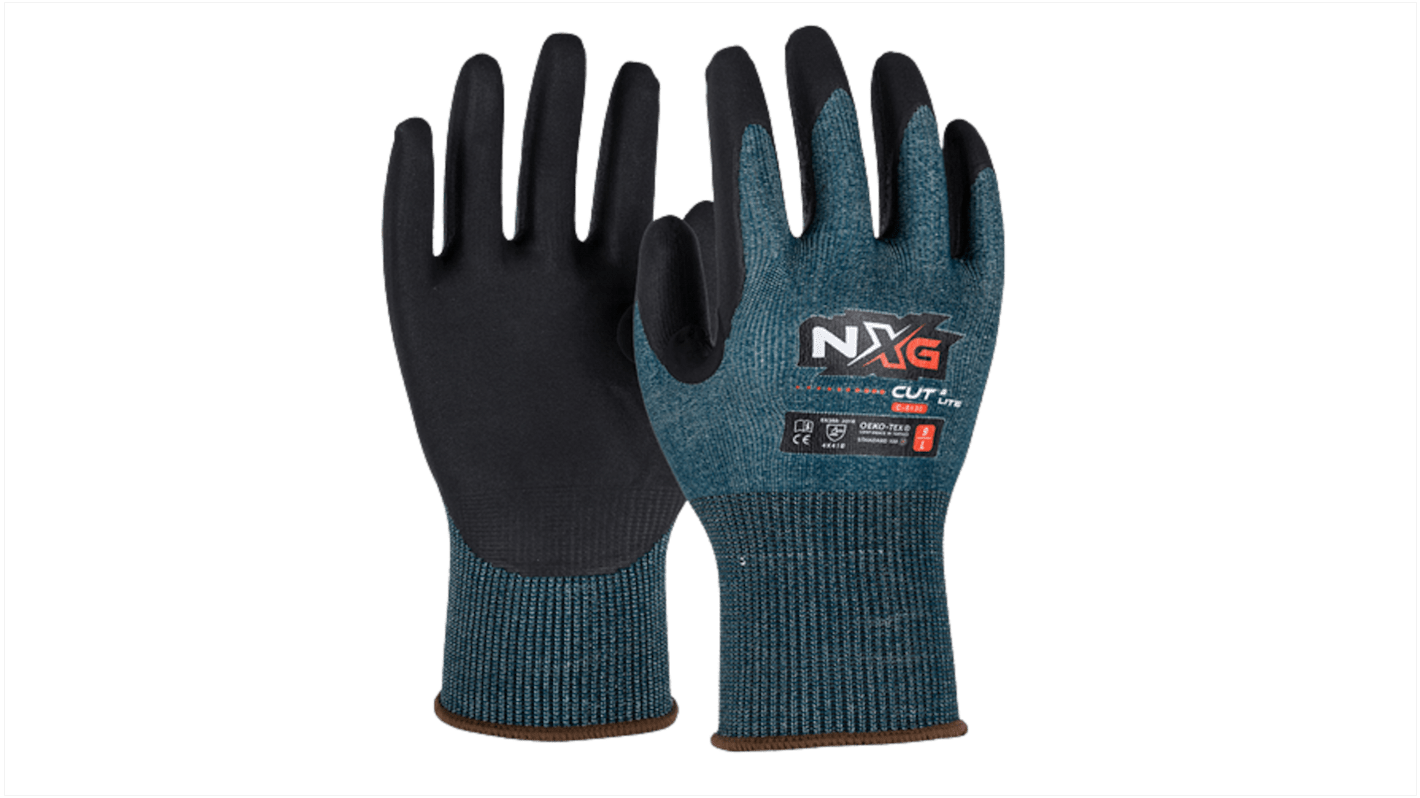 C-8130-06V | NXG Cut B Lite Black Glass Fiber, HPPE, Nitrile, Nylon, Polyester, Spandex Cut ...