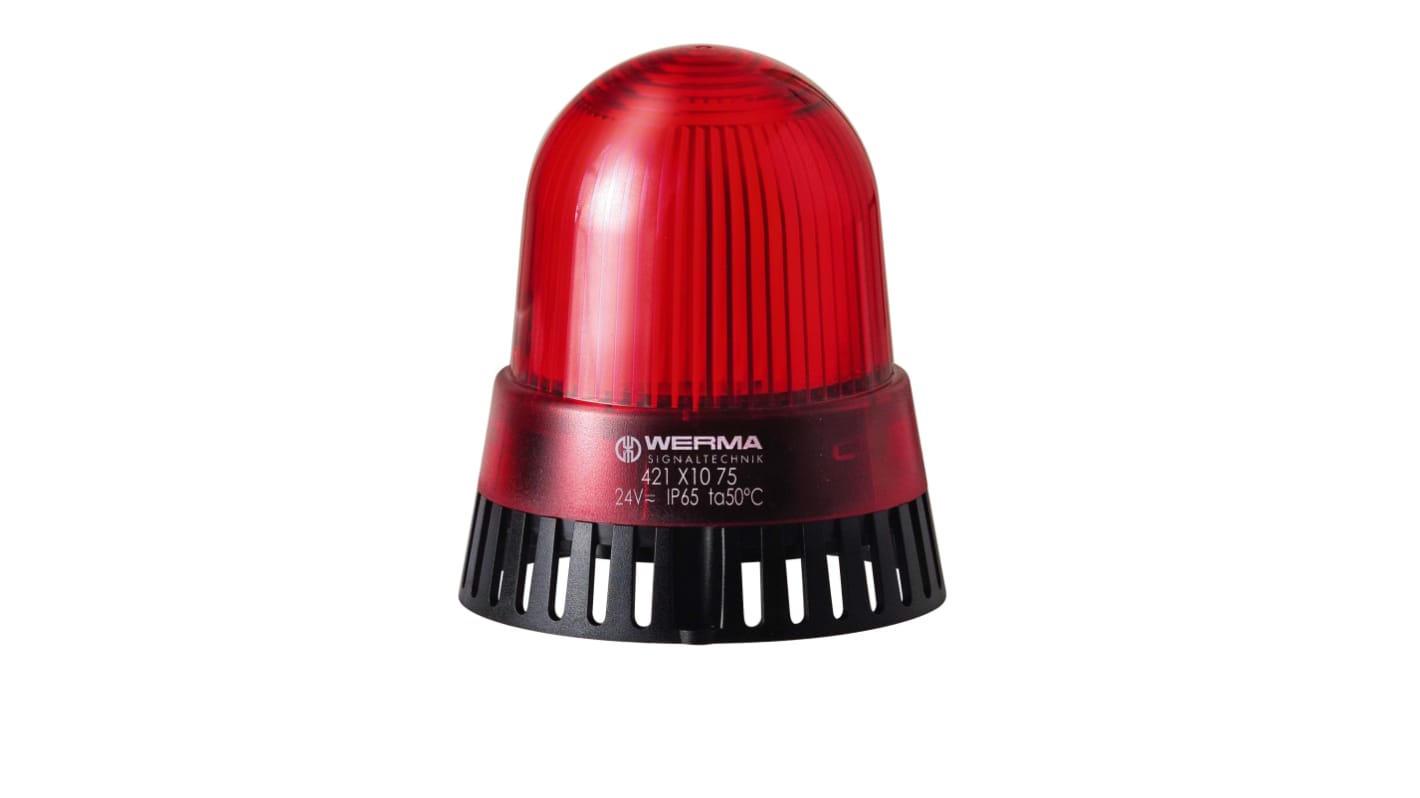 420.110.75 | Werma 420 Series Red Buzzer Beacon, 24 V, IP65, Base Mount ...