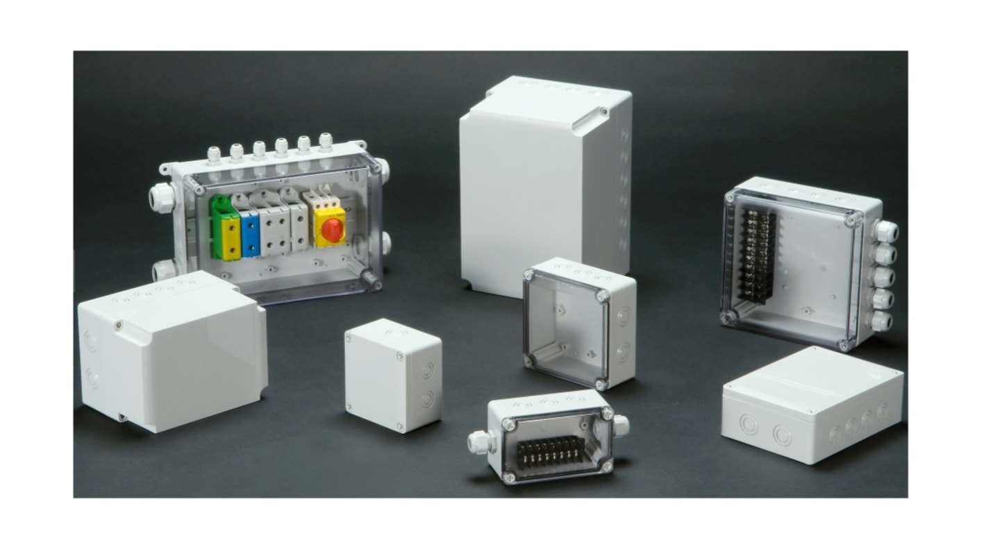 タカチ電機工業 汎用ボックス, ポリカーボネイト, 高さ：100 mm, 奥行き：125 mm SPCM081310G | RS