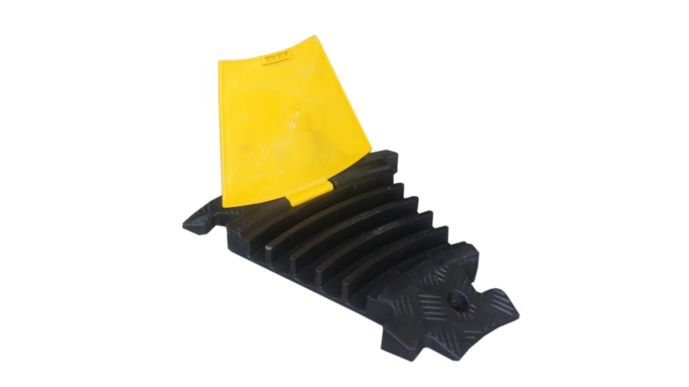 RS PRO 200mm Black/Yellow Cable Cover in Rubber, 34mm Inside dia. | RS