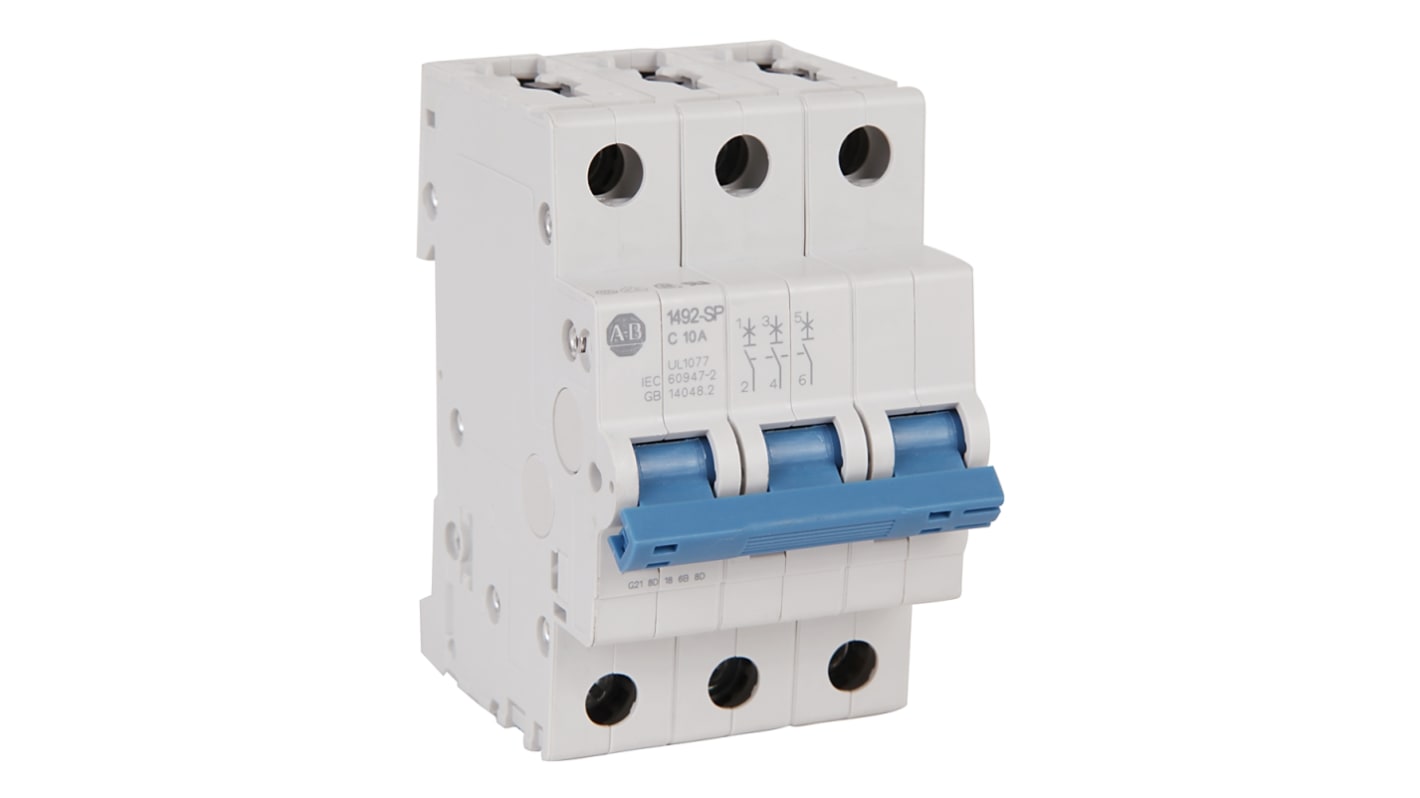 1492-SPM3D030 | Interruptor automático 3P, 3A, Curva Tipo D, 1492-SPM, Montaje en Carril DIN | RS