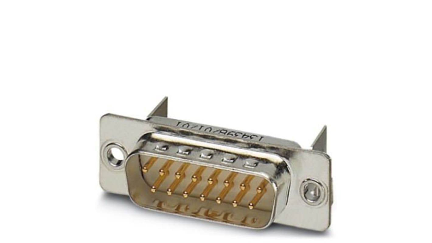 1654808 | Phoenix Contact 15 Way Angled Panel Mount D-sub Connector ...