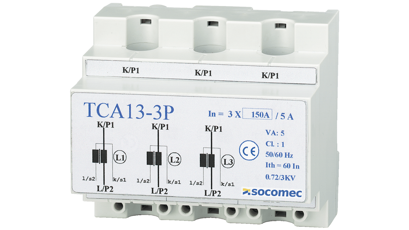 192T1905 | Socomec TCA 13 - 3P Series DIN Rail Mounted Current ...