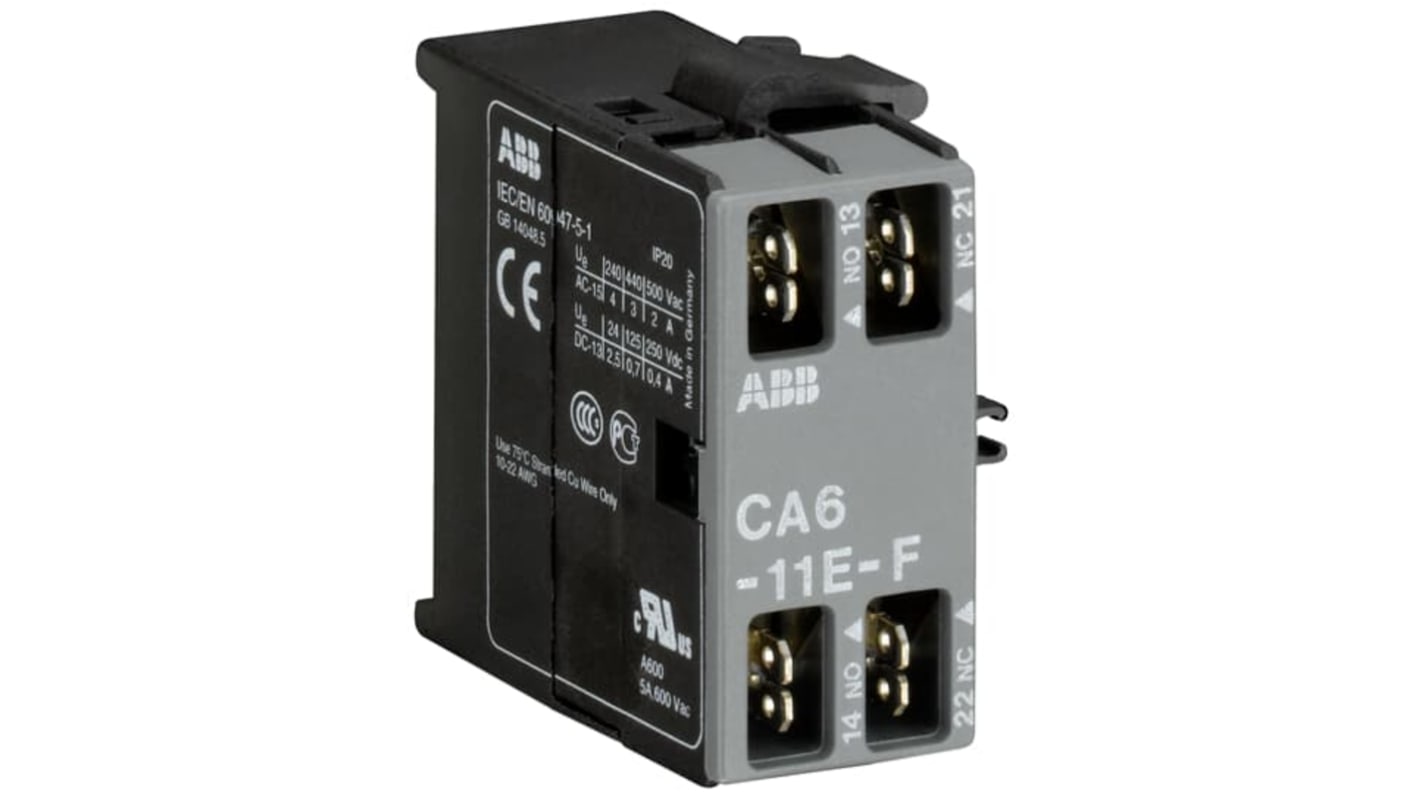 ABB 補助接点, 2, CA6, 6 A, 型式：GJL1201318R0002 | RS