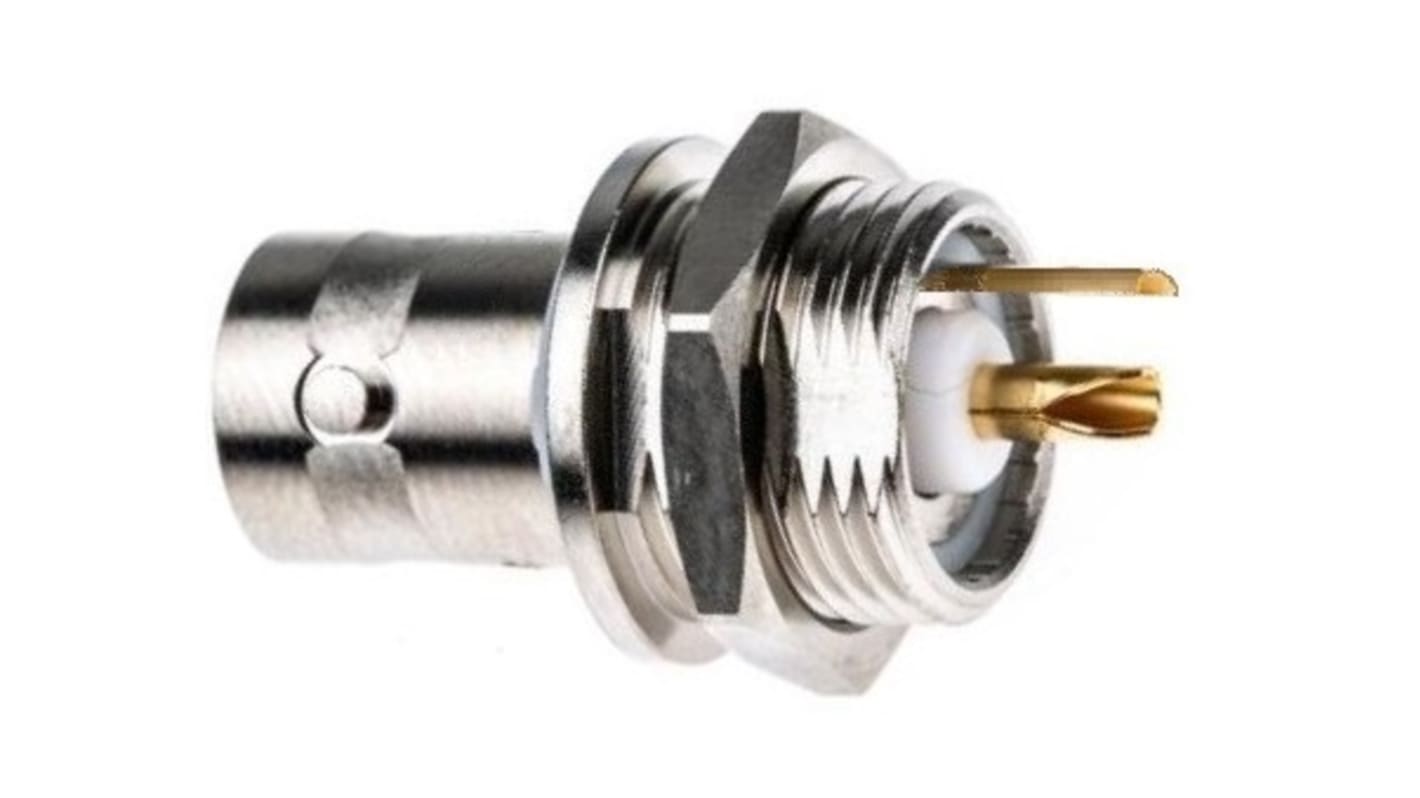 RS PRO, jack Panel Mount BNC Connector, 50Ω, Solder Termination ...