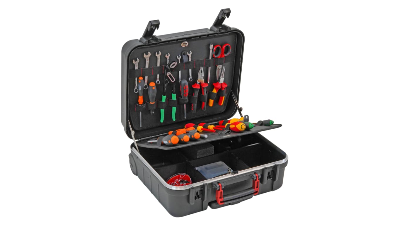 RS PRO 2 drawers Polypropylene Tool Case 2 Wheels, 430 x 320 x 190mm | RS
