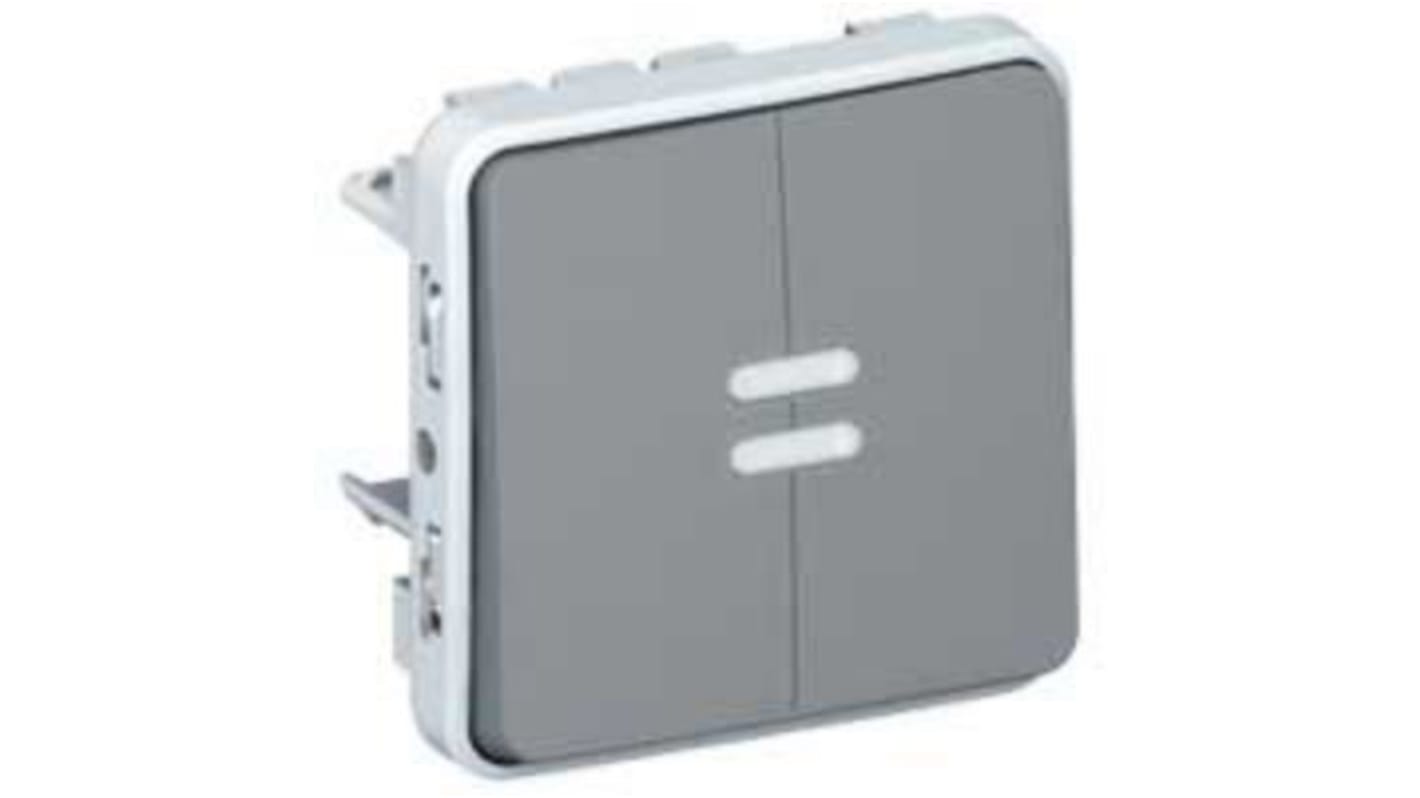 069546 | Legrand Grey Push Button Light Switch, 1 Way | RS