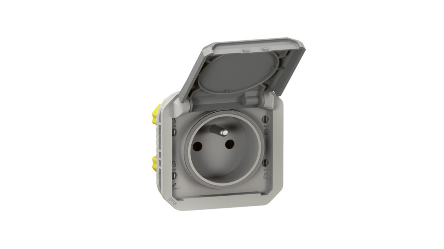 069551L | Legrand Grey Plug Socket, 2 Poles, NF Socket | RS