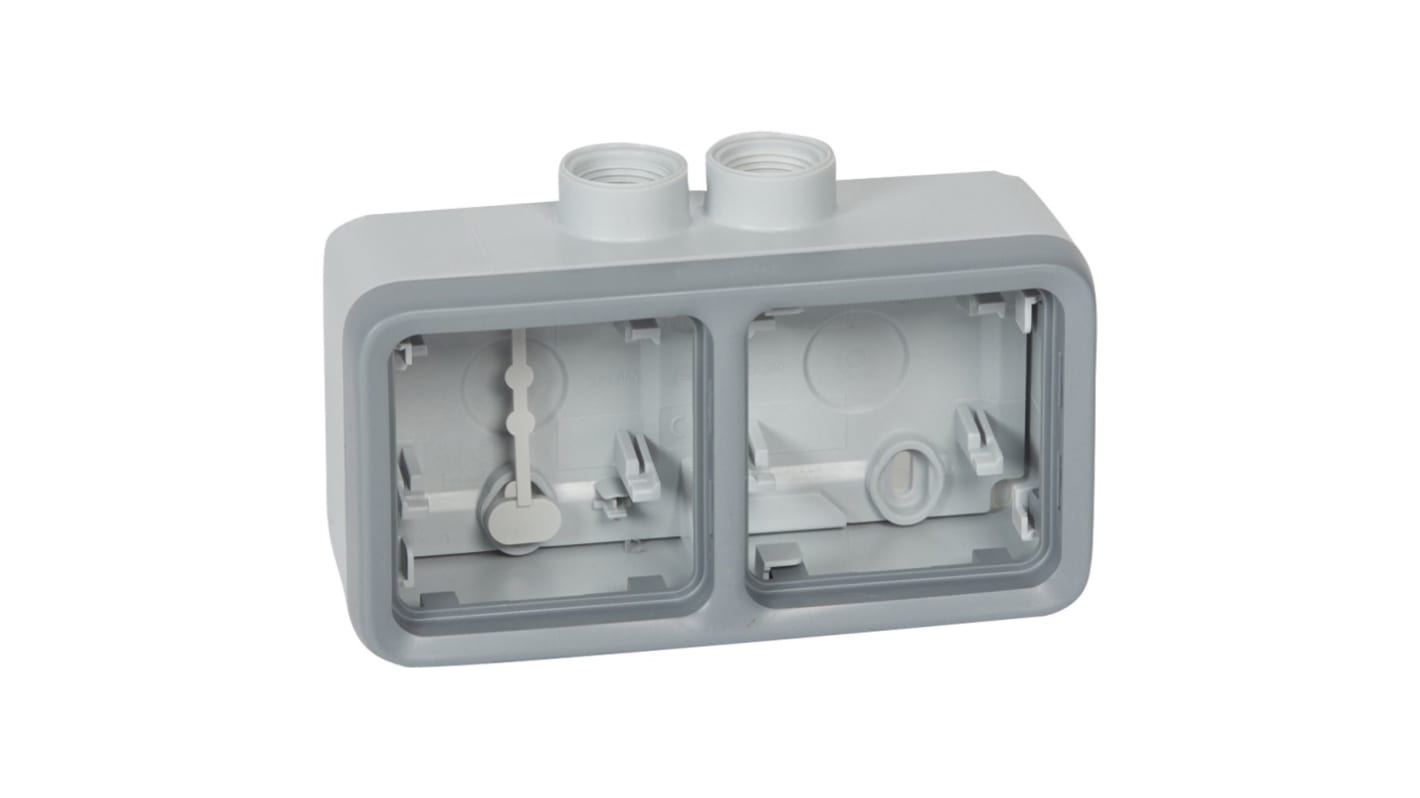 069678 | Legrand Grey Thermoplastic Back Boxes, IP55, 2 Gangs | RS