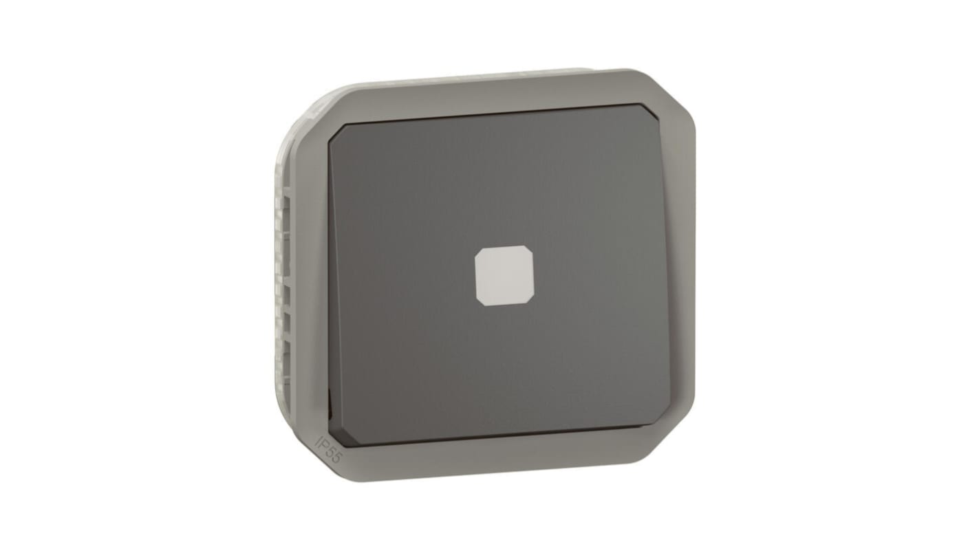 069804L | Legrand Grey Push Button Light Switch, 1 Way | RS