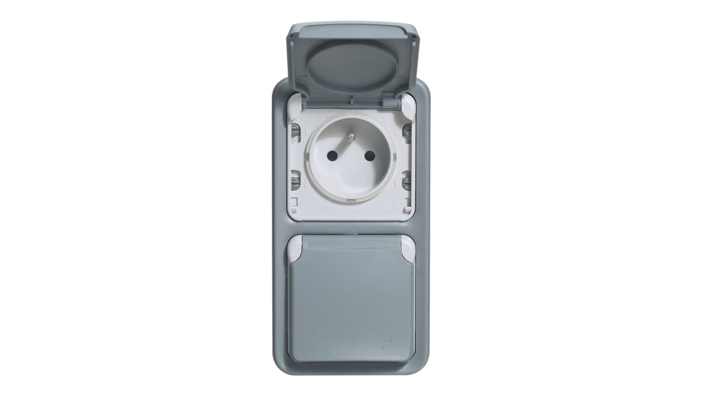 069913 | Legrand Grey Push Button Light Switch, 1 Way | RS