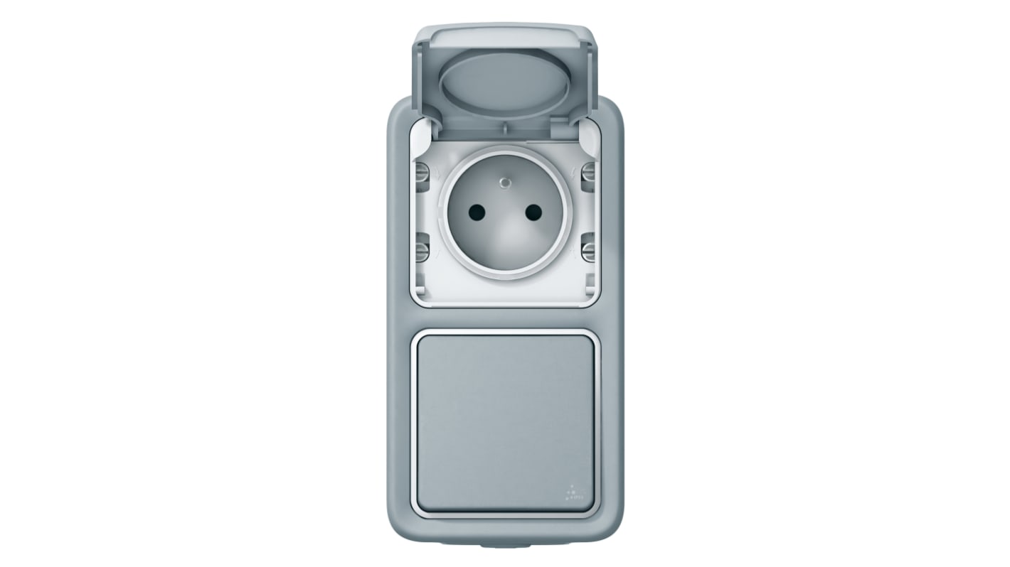 069914 | Legrand Grey Push Button Light Switch, 1 Way | RS