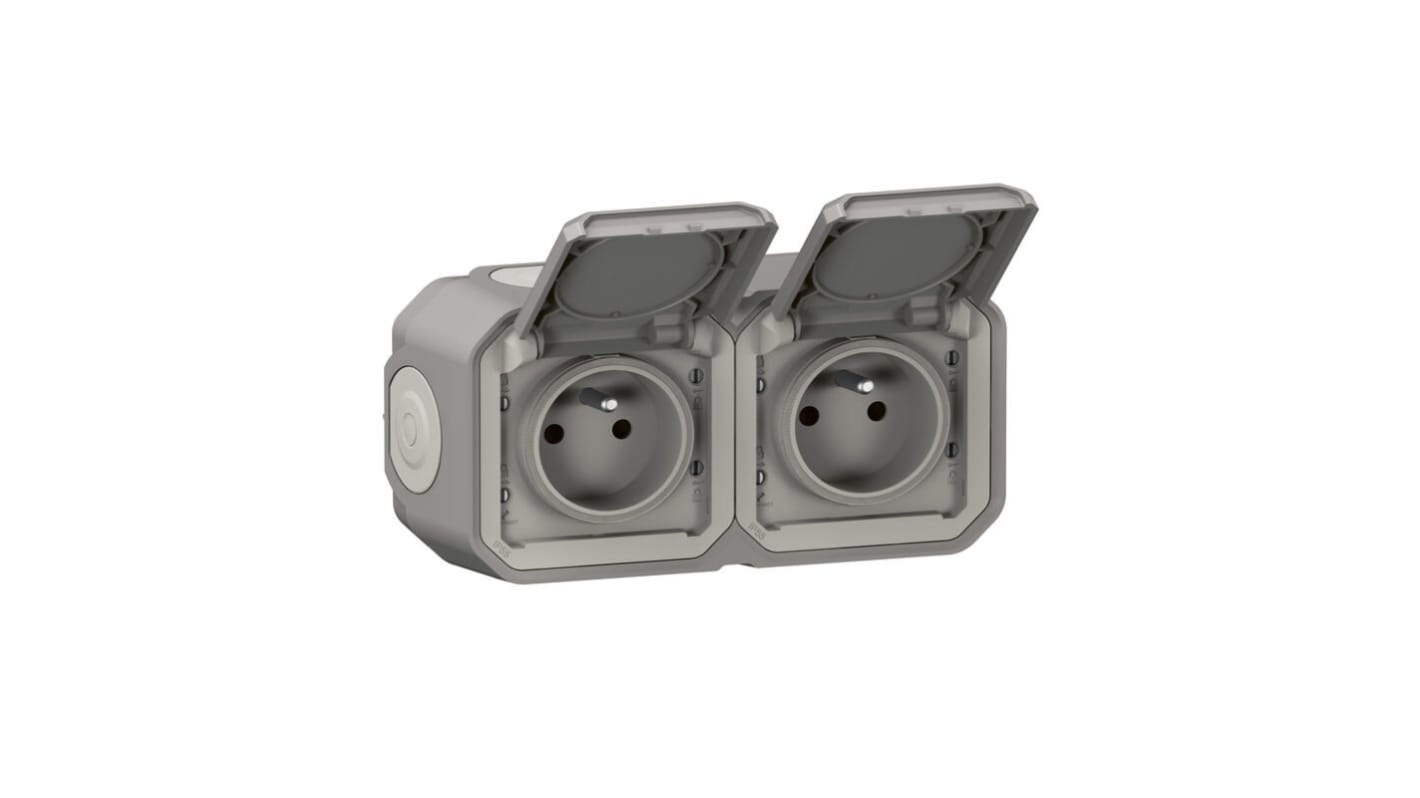 070005 | Legrand Grey Plug Socket, NF Socket | RS