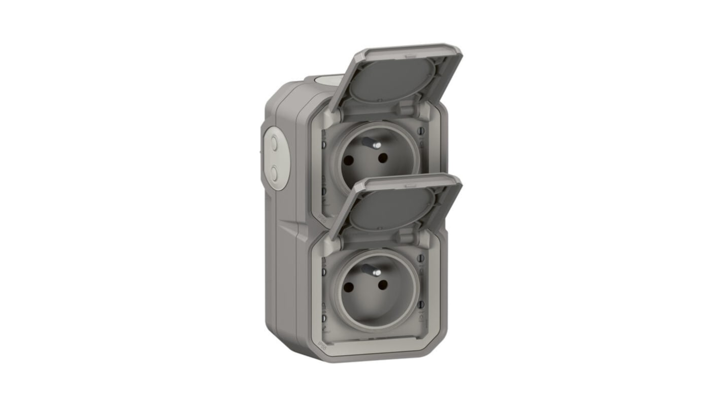 070013 | Legrand Grey Plug Socket, NF Socket | RS