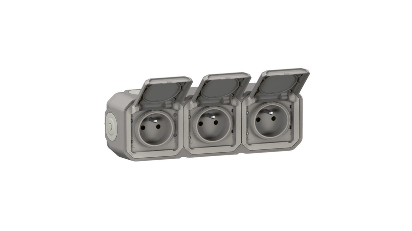 070014 | Legrand Grey Plug Socket, NF Socket | RS