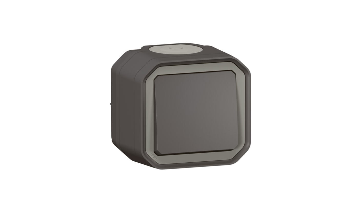 070026 | Legrand Grey Push Button Light Switch, 1 Way | RS