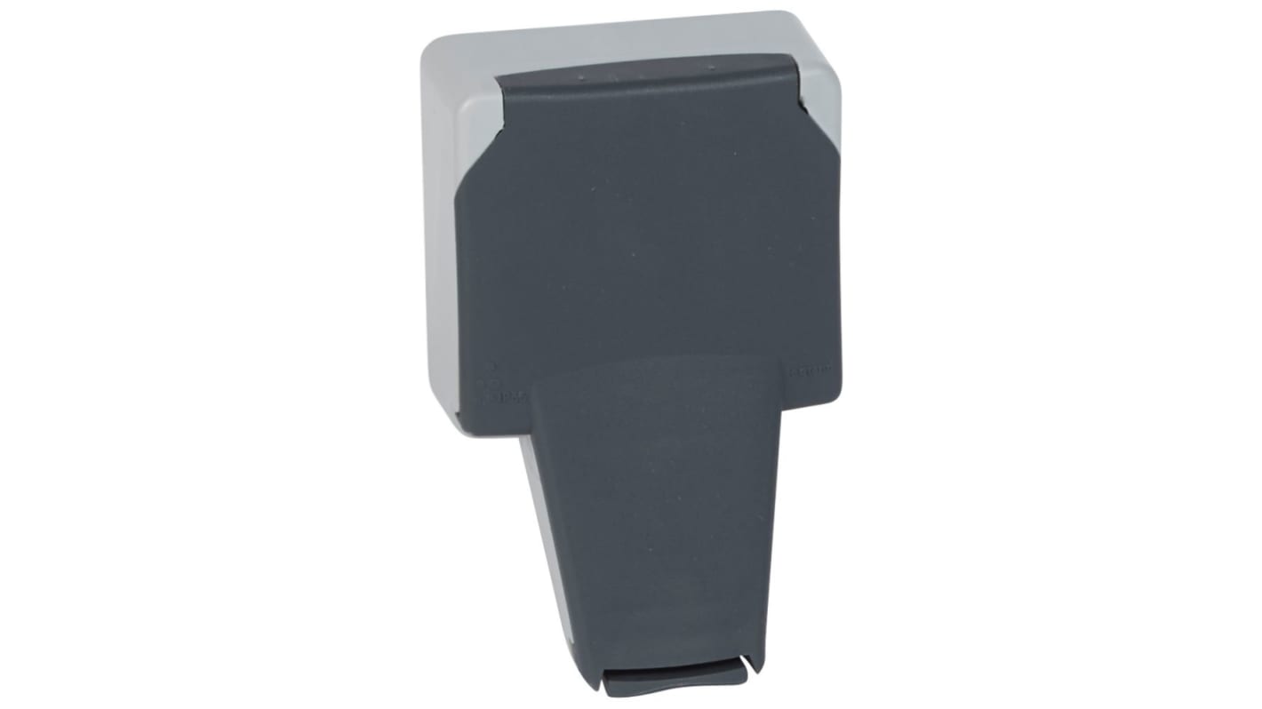 090485 | Legrand Grey Plug Socket, 2 Poles, 16A, NF Socket | RS