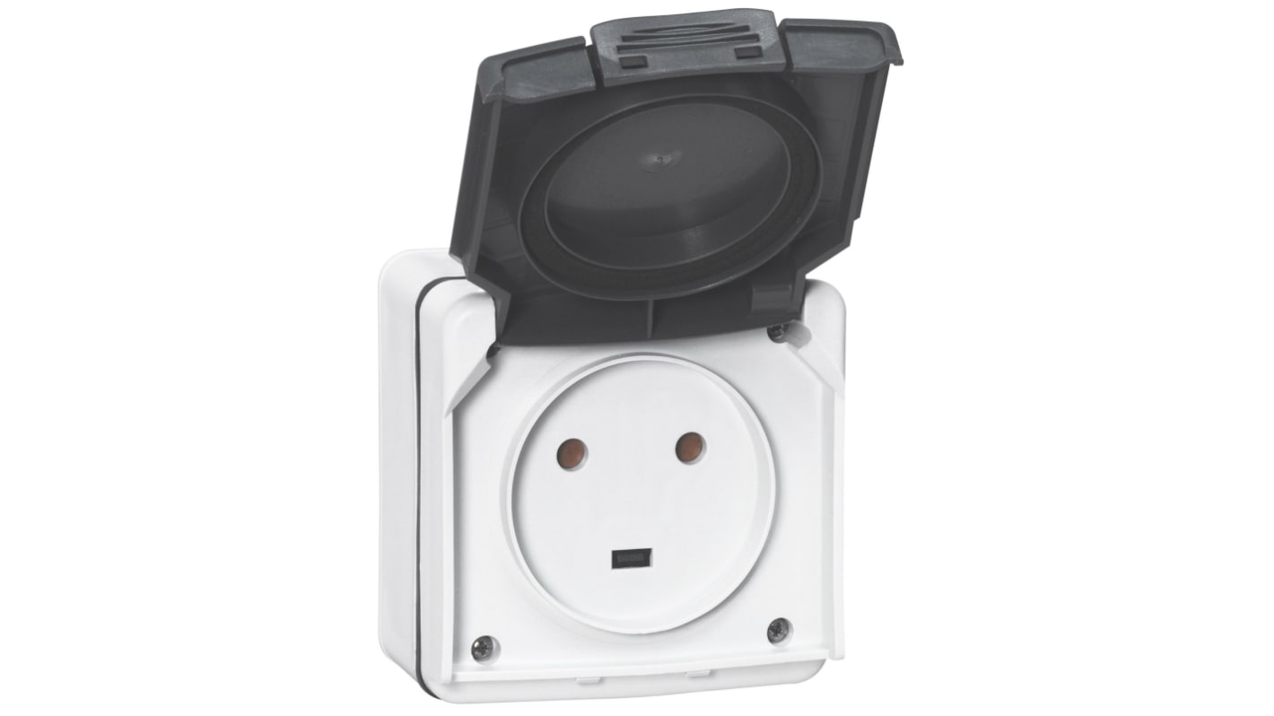 091435 | Legrand Grey Plug Socket, 2 Poles, 20A, NF Socket | RS