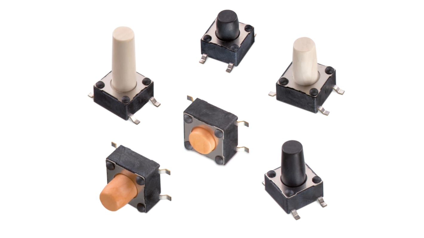 430152080826 | White Round Tactile Switch 50 mA 8mm PCB | RS