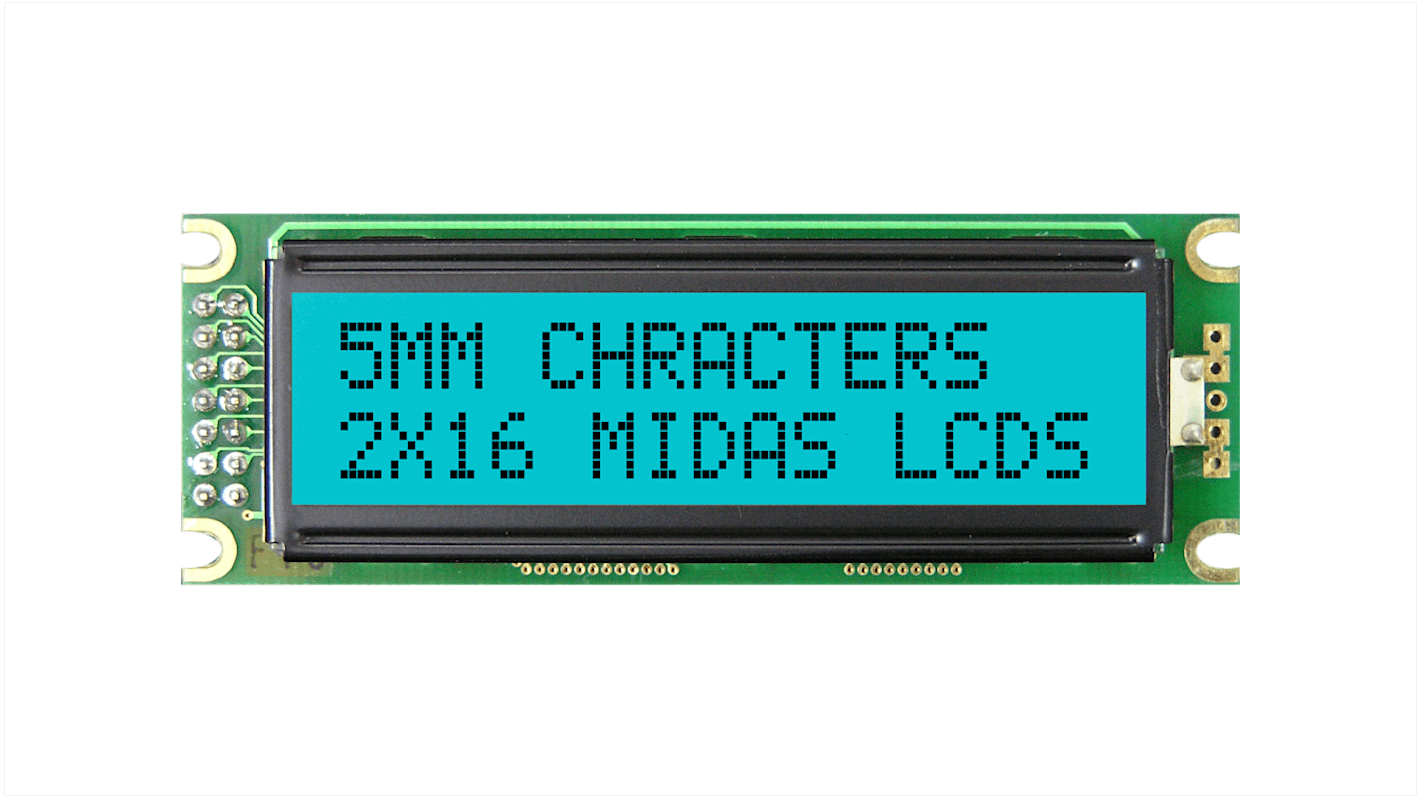 Midas MD21605D6W-FPTLRGB LCD LCD Display, 2 Rows by 16 Characters | RS