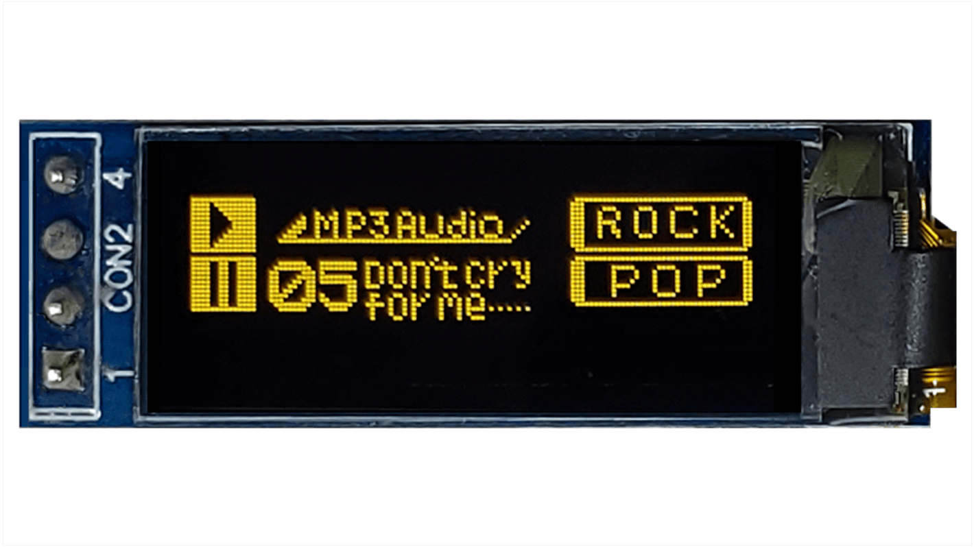 MDOB128032GV-YI | Midas 0.91in Yellow Passive matrix OLED Display 128 x ...