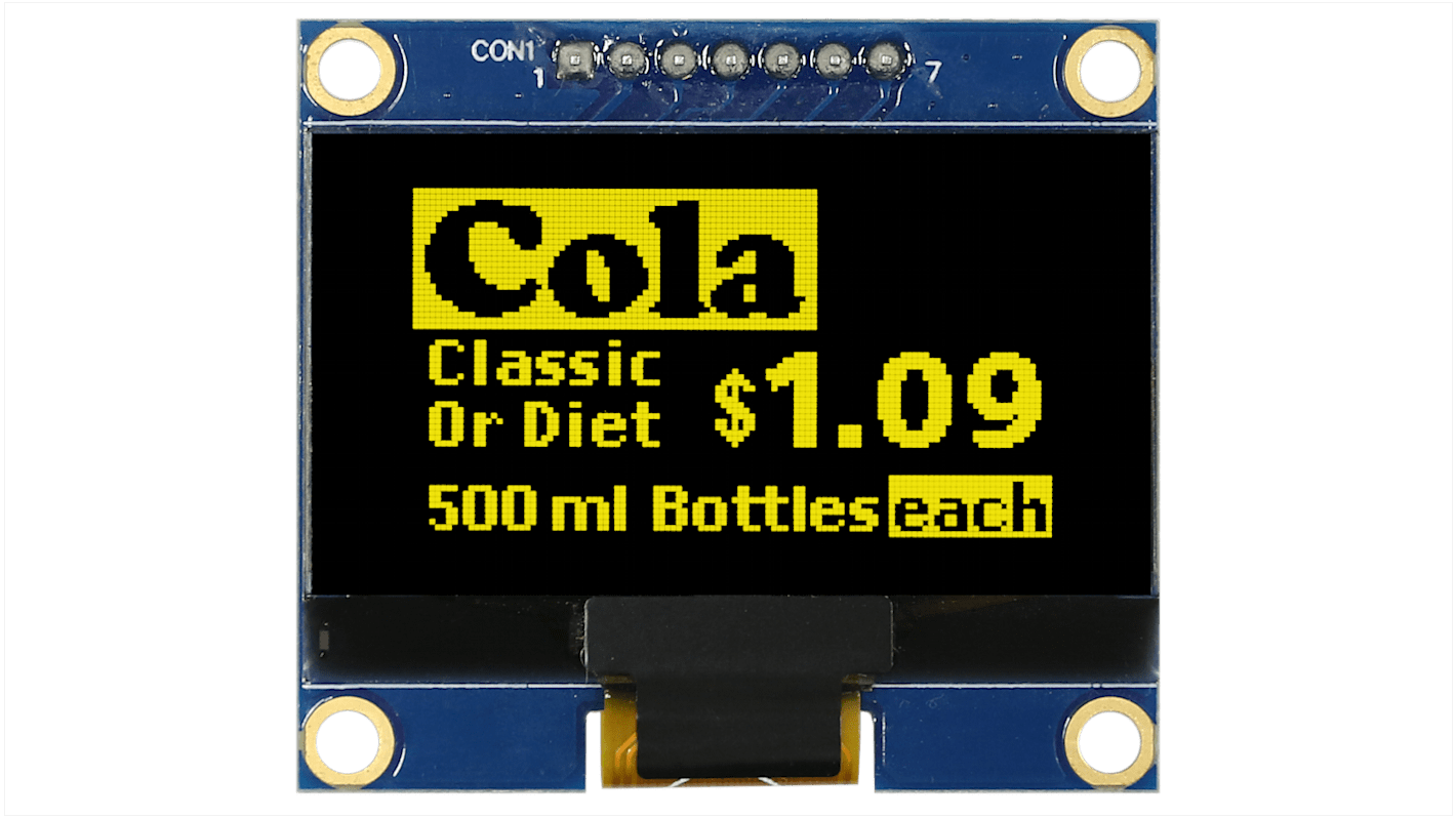 MDOB128064BV-YS | Midas 1.54in Yellow Passive matrix OLED Display 128 x ...